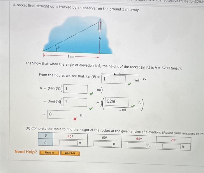 Solved A rocket fired straight up is tracked by an observer | Chegg.com