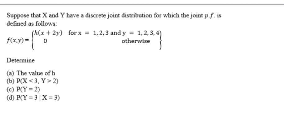 Solved Suppose that X and Y have a discrete joint | Chegg.com