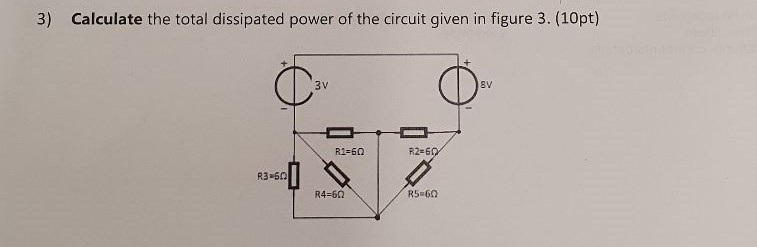 Solved Calculate the total dissipated power of the circuit | Chegg.com