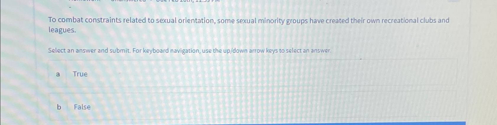 Solved To combat constraints related to sexual orientation, | Chegg.com