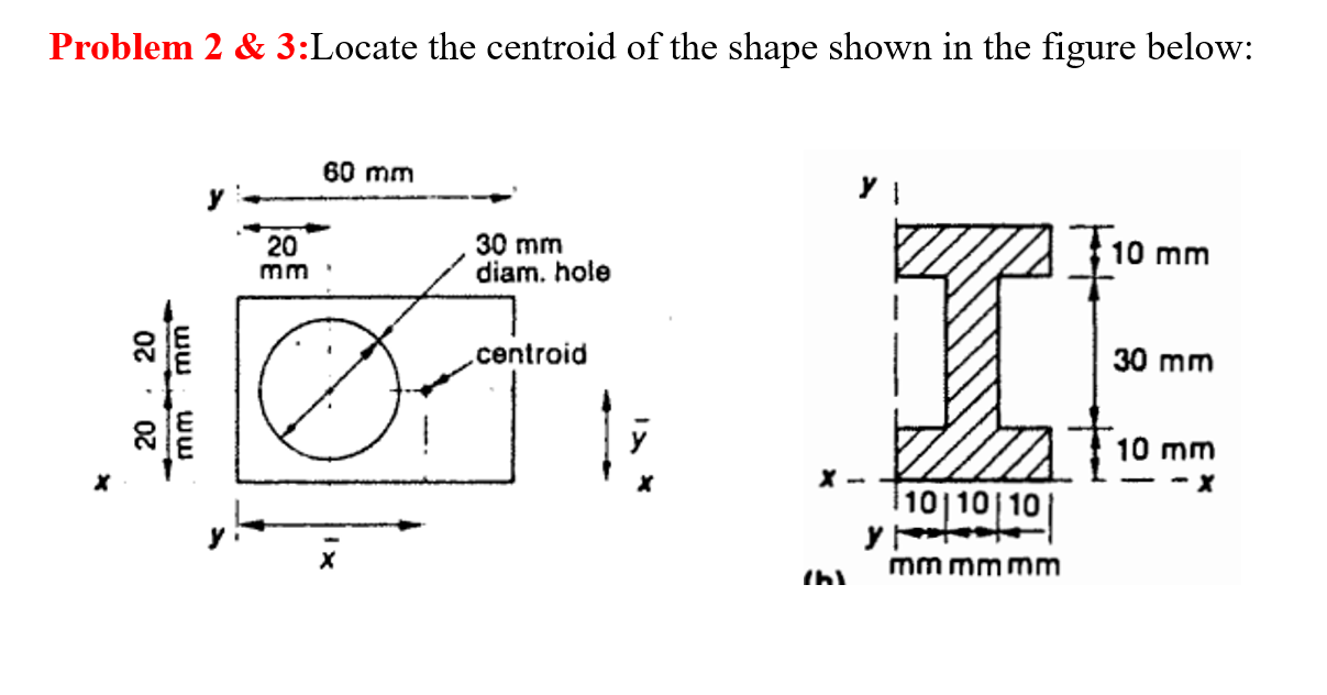 Solved Problem 2 ﻿& 3:Locate the centroid of the shape shown | Chegg.com