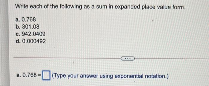 Solved Write each of the following as a sum in expanded | Chegg.com