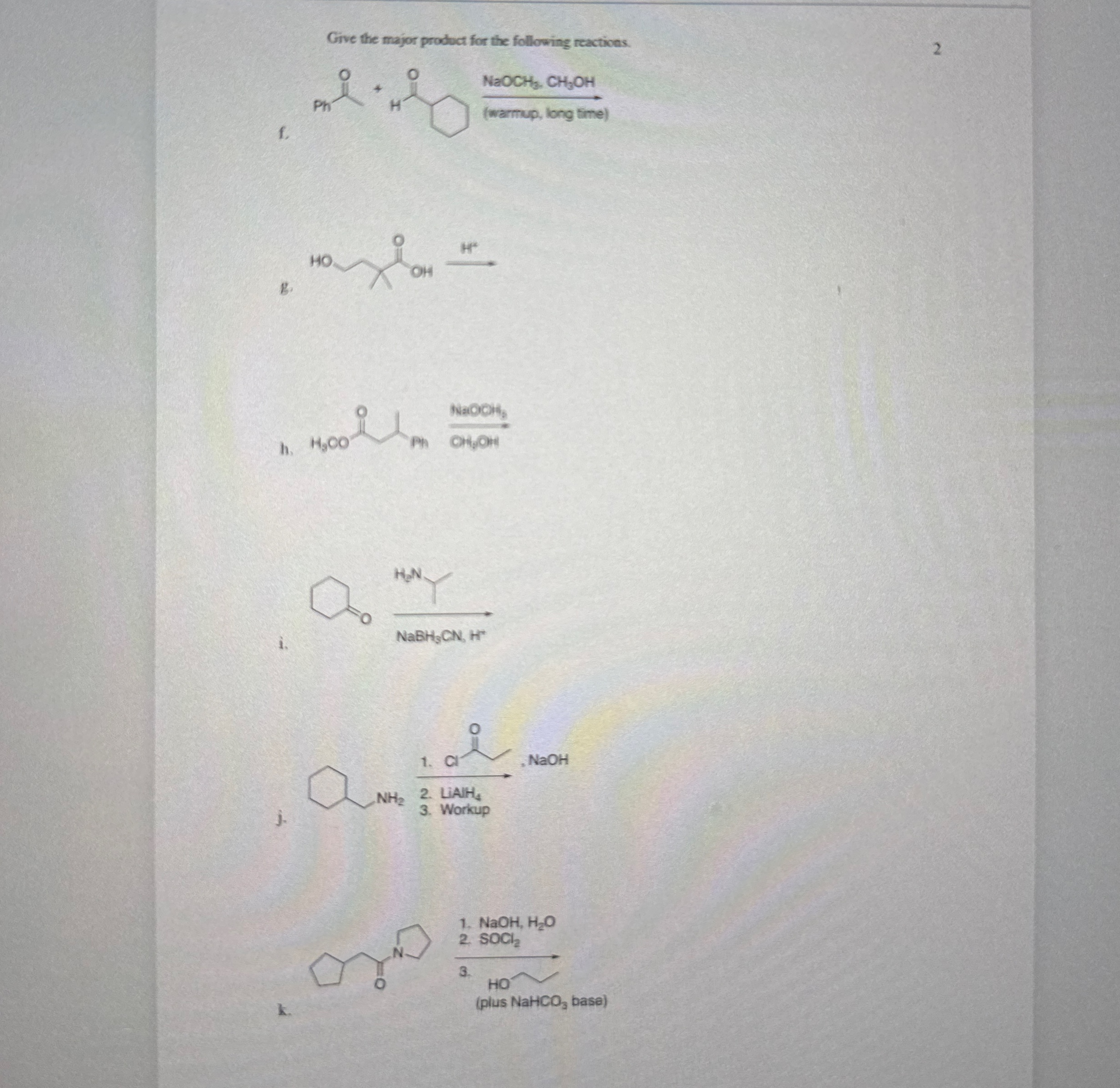 Solved Give the major product for the following | Chegg.com