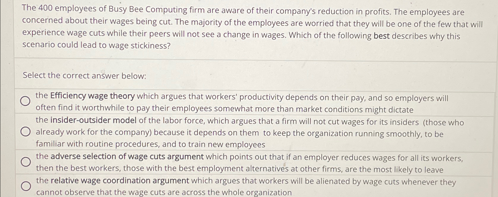 Solved The 400 ﻿employees of Busy Bee Computing firm are | Chegg.com