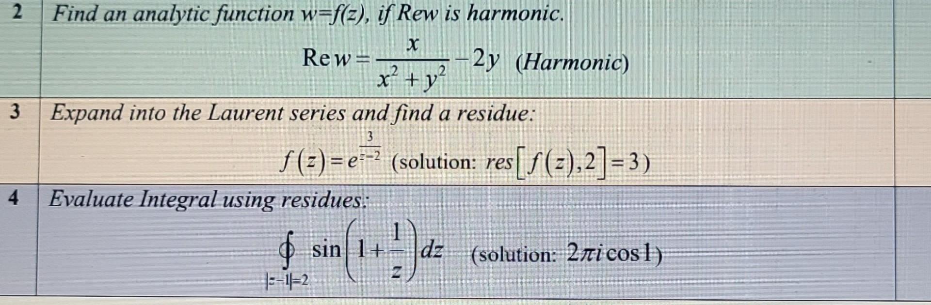 Solved 2 Find an analyc function w=f(z), if Rew is harmonic. | Chegg.com
