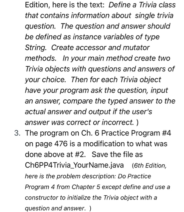 Solved Java Programming, I need to do number 3 based on the | Chegg.com
