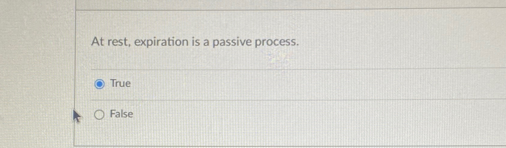 Solved At rest, expiration is a passive process.TrueFalse | Chegg.com