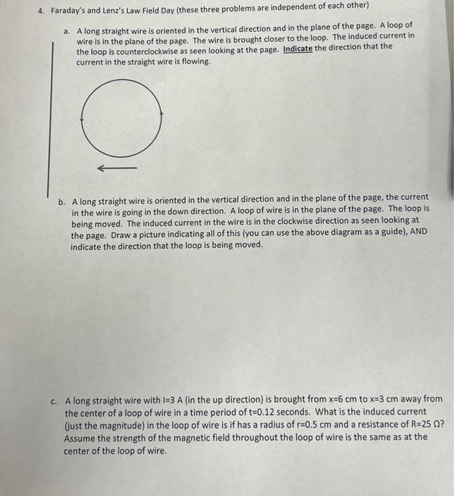 Solved a. A long straight wire is oriented in the vertical | Chegg.com