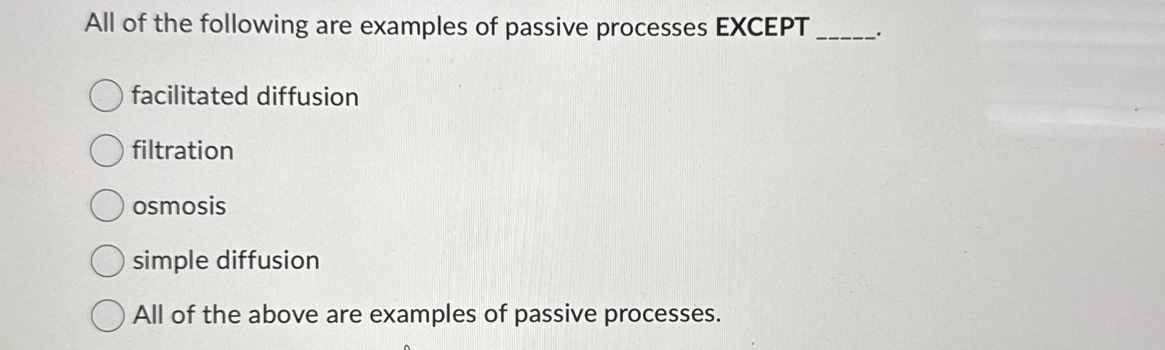 Solved All of the following are examples of passive | Chegg.com