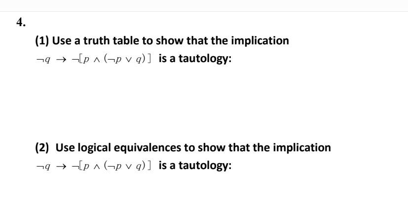 Solved (1) Use a truth table to show that the implication | Chegg.com