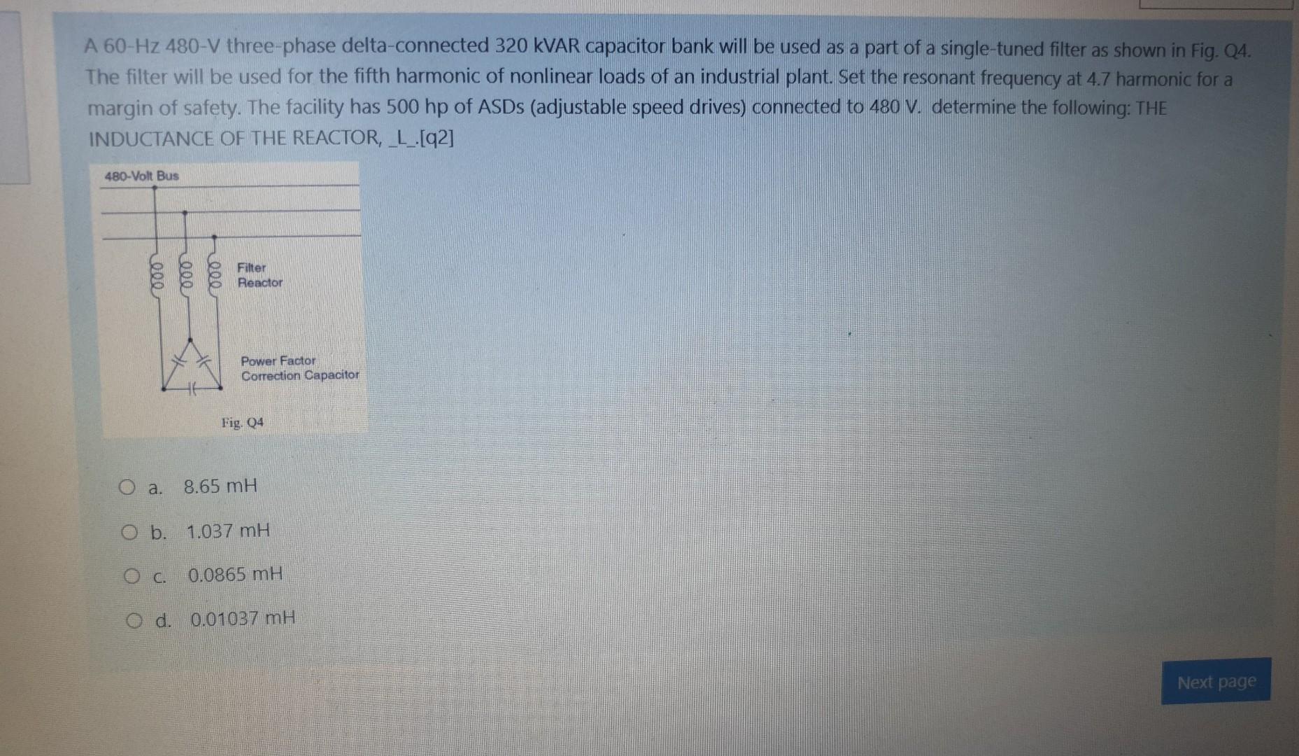 Solved A 60-Hz 480-V three-phase delta-connected 320kVAR | Chegg.com