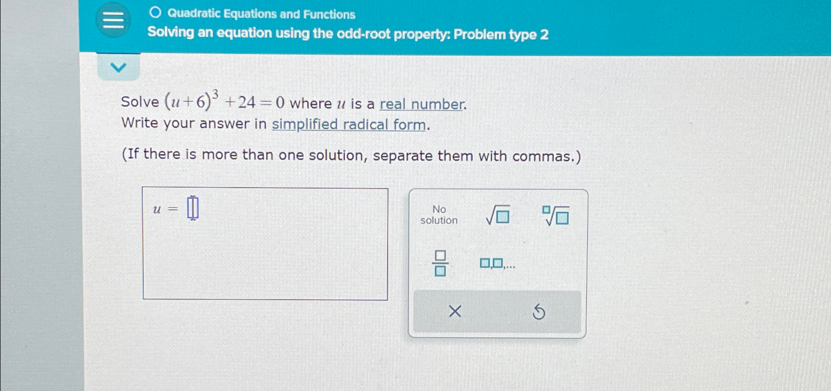 Solved Quadratic Equations and FunctionsSolving an equation | Chegg.com