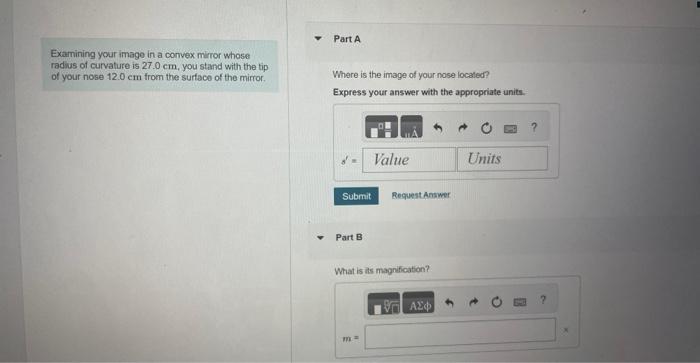 Solved Examining your image in a convex mirror whose radius | Chegg.com