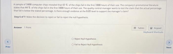 Solved A sample of 1600 computer chips revealed that 43% of | Chegg.com