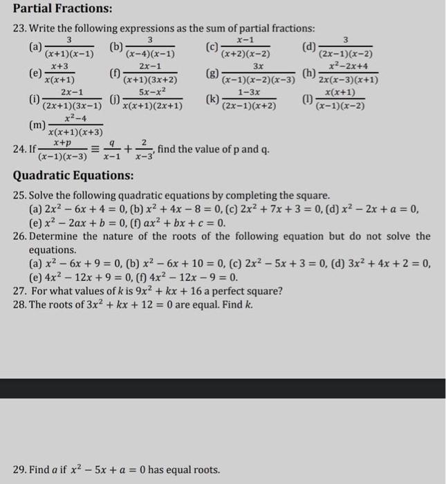 Solved 3 3 X-1 3 X+3 2x-1 3x 1-3x Partial Fractions: 23. | Chegg.com