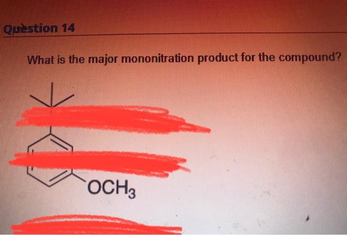 Solved What is the major mononitration product for the | Chegg.com