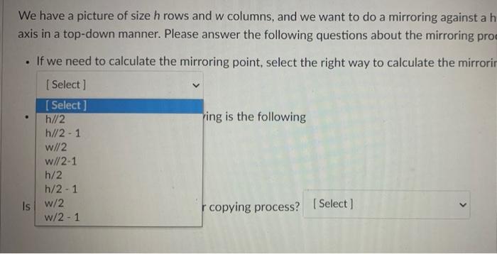 Solved We have a picture of size h rows and w columns, and | Chegg.com