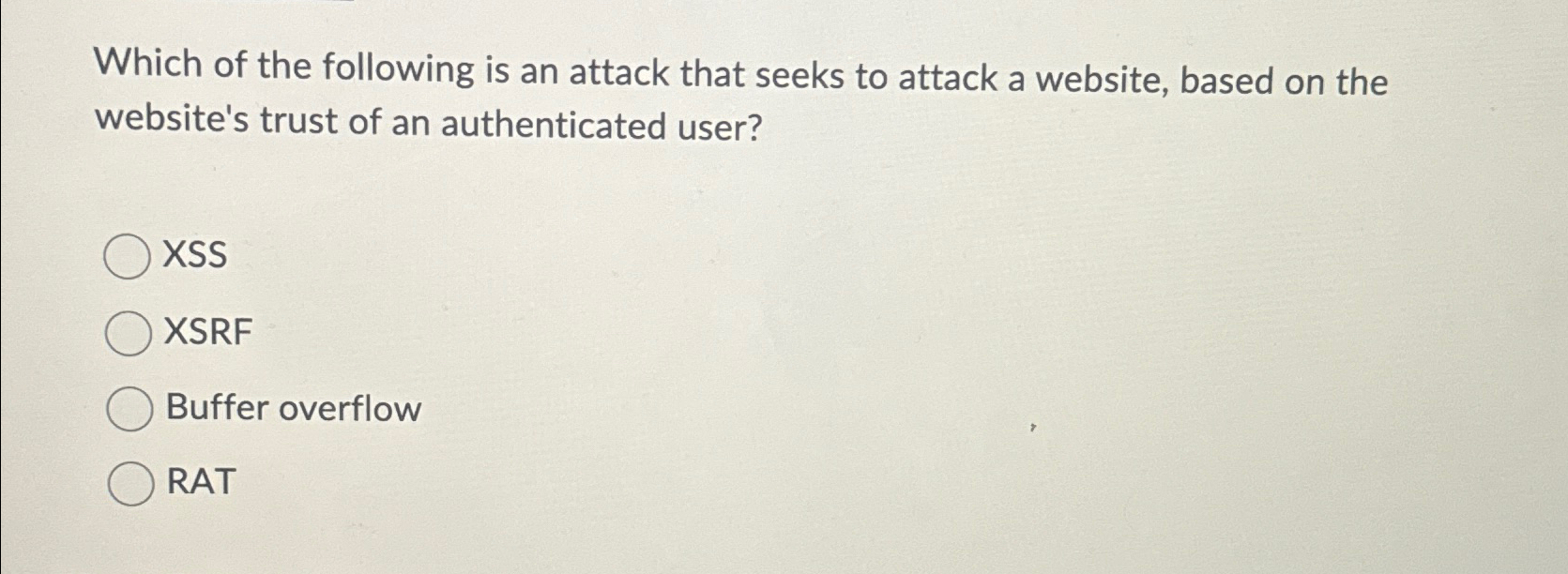 Solved Which of the following is an attack that seeks to | Chegg.com