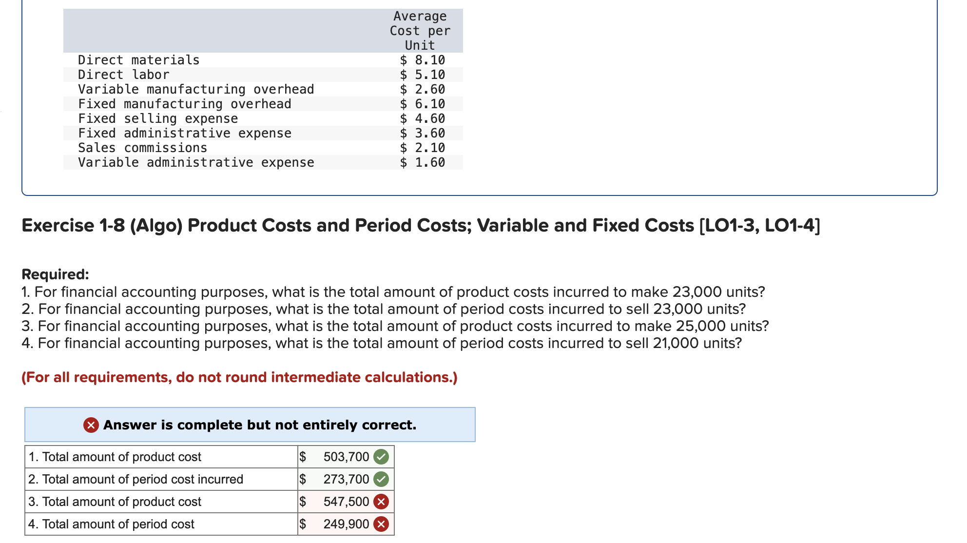 Solved Exercise 1-8 (Algo) ﻿Product Costs and Period Costs; | Chegg.com