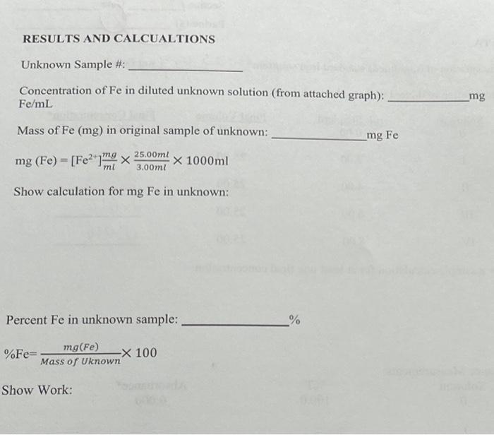 Solved Concentration of (undiluted) standard iron solution: | Chegg.com