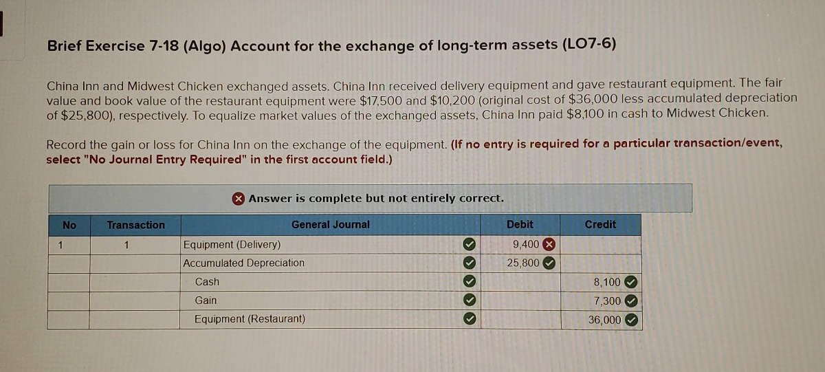 Solved Brief Exercise 7-18 (Algo) ﻿Account for the exchange | Chegg.com