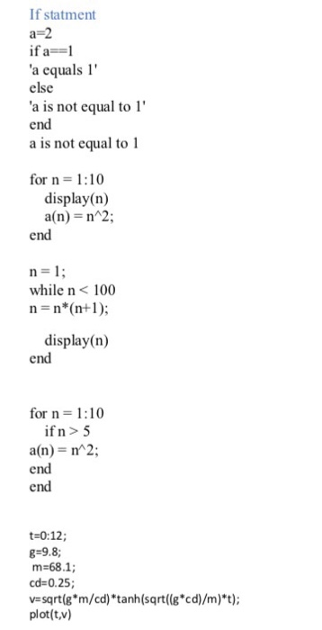 Solved Solve all of the commands of the Matlab plz and send | Chegg.com