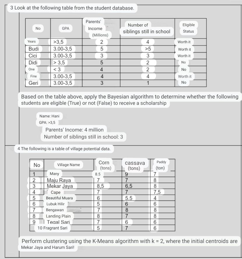 Solved 3 Look at the following table from the student | Chegg.com
