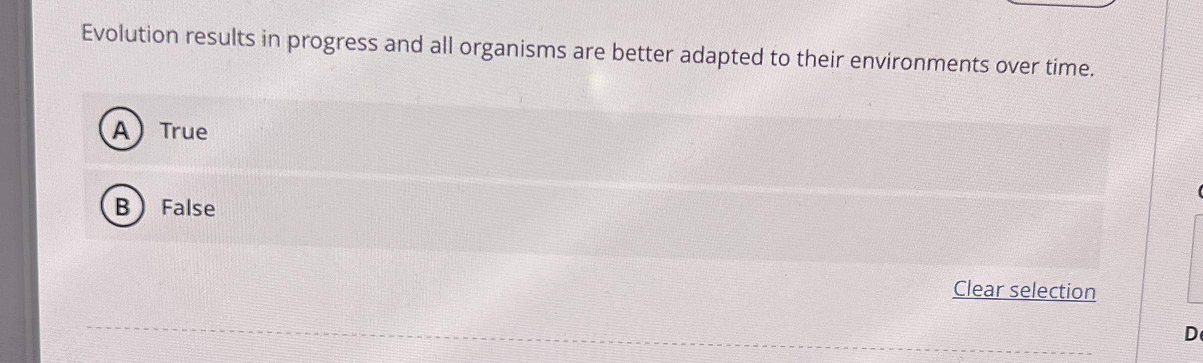 Solved Evolution results in progress and all organisms are | Chegg.com