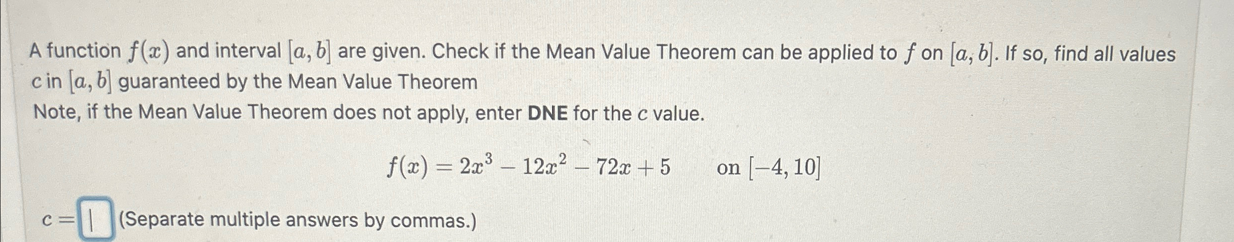 Solved A function f(x) ﻿and interval a,b ﻿are given. Check | Chegg.com