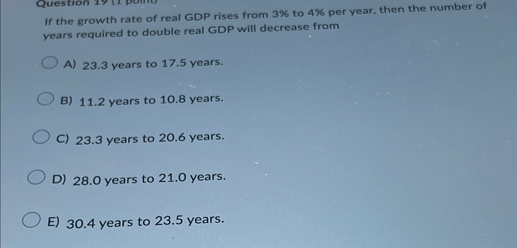 Solved If the growth rate of real GDP rises from 3% ﻿to 4% | Chegg.com