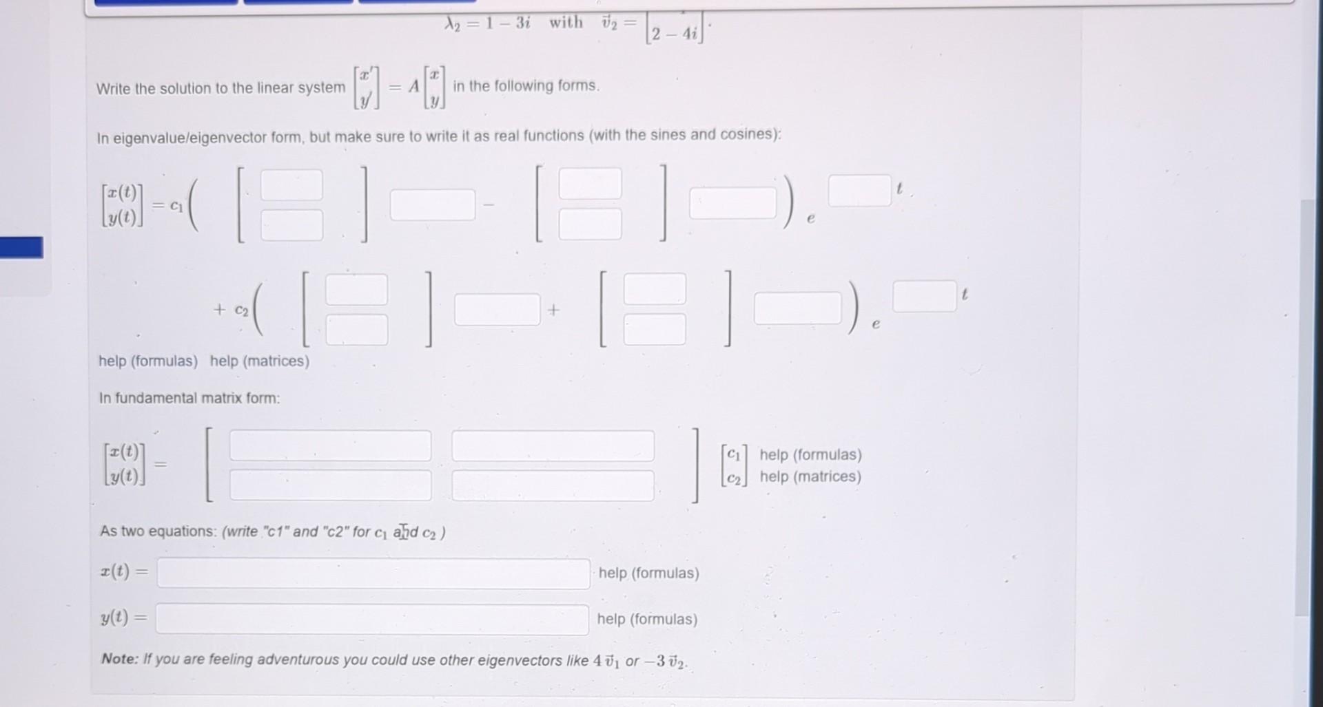 Solved M2 2 EigenvalueMethod: Problem 11 (1 point) Suppose | Chegg.com