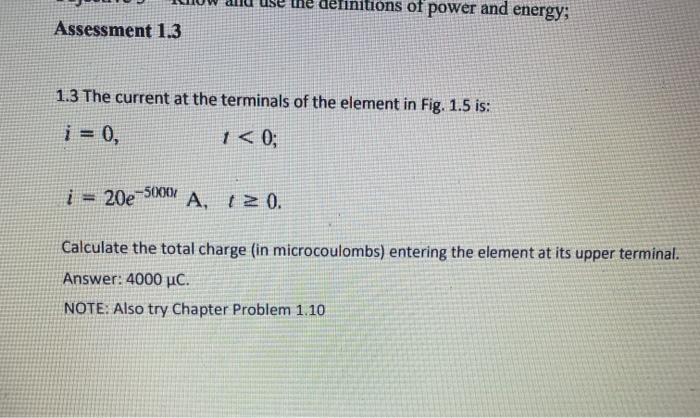 Solved 1.5 The Ideal Basic Circuit Element 13 E po- +1 Adc | Chegg.com