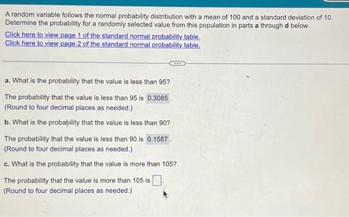 Solved A random variable follows the normal probability | Chegg.com