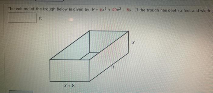 Solved NA The volume of the trough below is given by V-If | Chegg.com