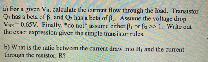 Solved a) For a given VB, calculate the current flow through | Chegg.com