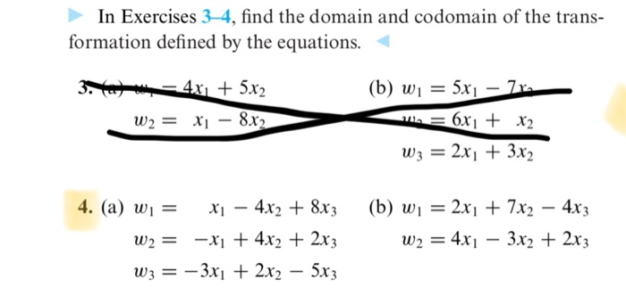 Solved In Exercises 3-4, find the domain and codomain of the | Chegg.com