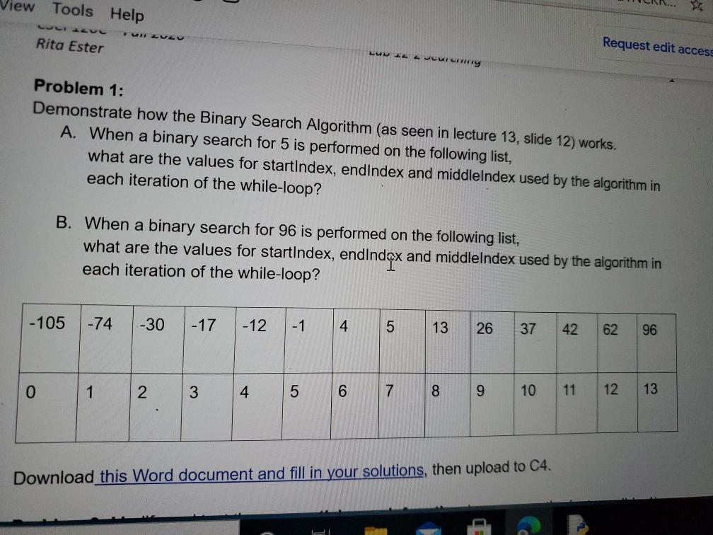 Solved Problem 2 Modify And Test The Sequential Search 