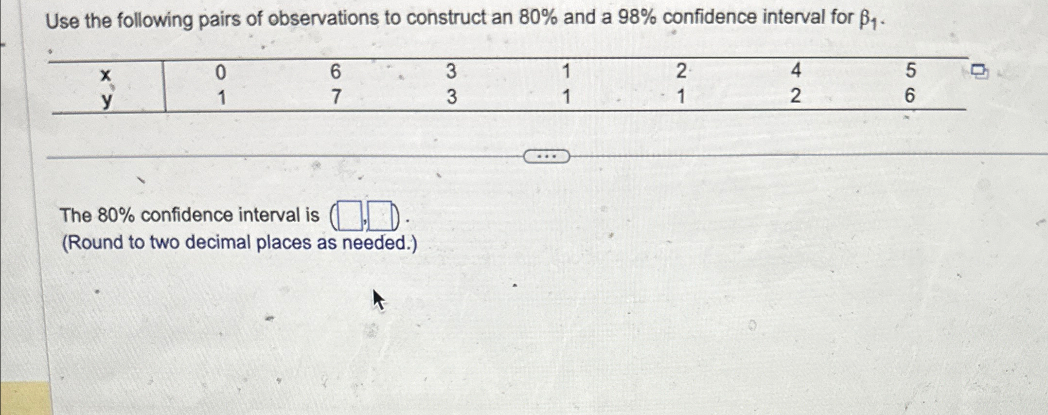 Use the following pairs of observations to construct | Chegg.com