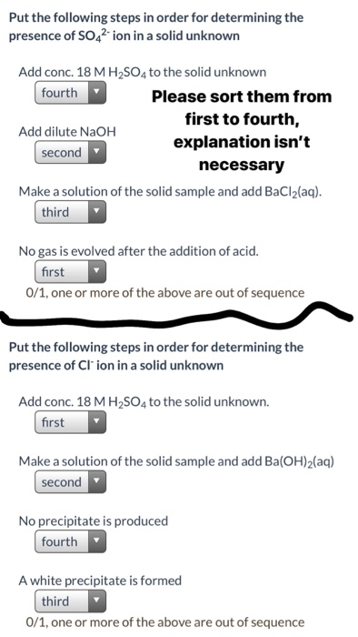 Solved Put the following steps in order for determining the | Chegg.com