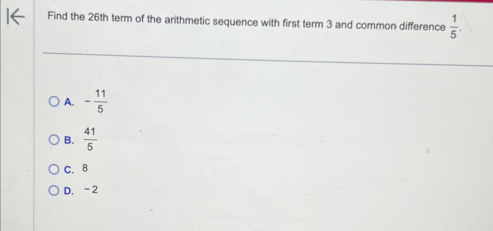 Solved Find the 26 ﻿th term of the arithmetic sequence with | Chegg.com