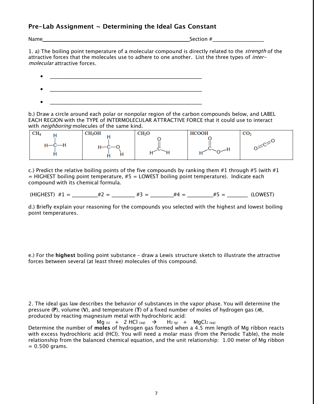 Solved Pre-Lab Assignment ～Determining the Ideal Gas | Chegg.com