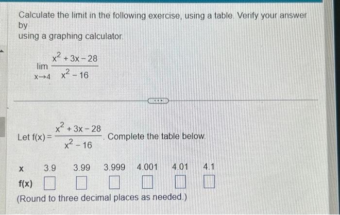 Solved Calculate the limit in the following exercise, using | Chegg.com