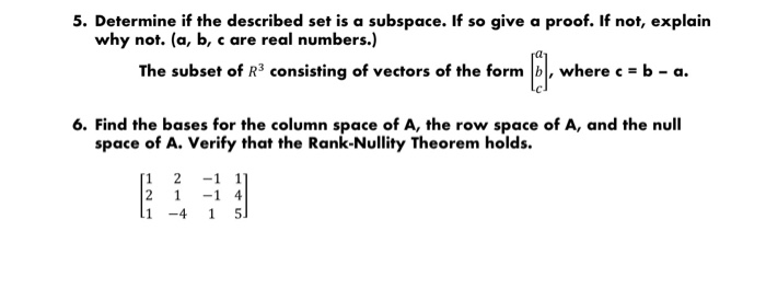 Solved 5. Determine if the described set is a subspace. If | Chegg.com