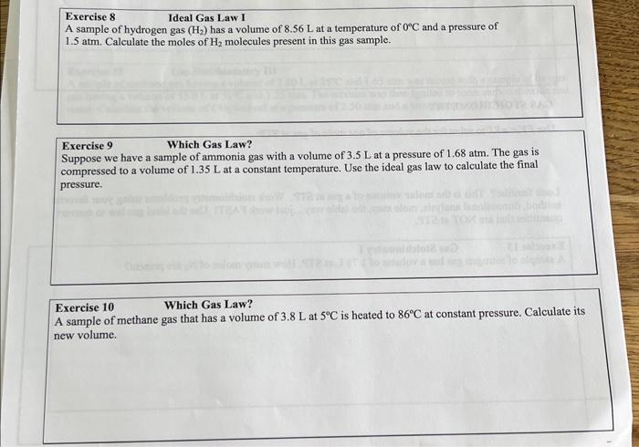 Solved Exercise 6 Charles's Law A sample of gas at 15∘C and | Chegg.com