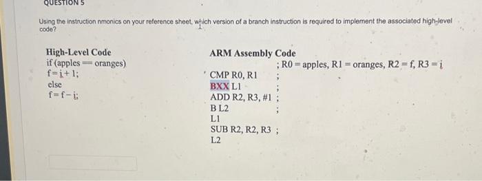 Solved Using the instruction nmonics on your reference | Chegg.com