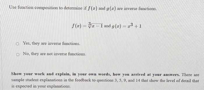 Solved Use function composition to determine if f (x) and g | Chegg.com