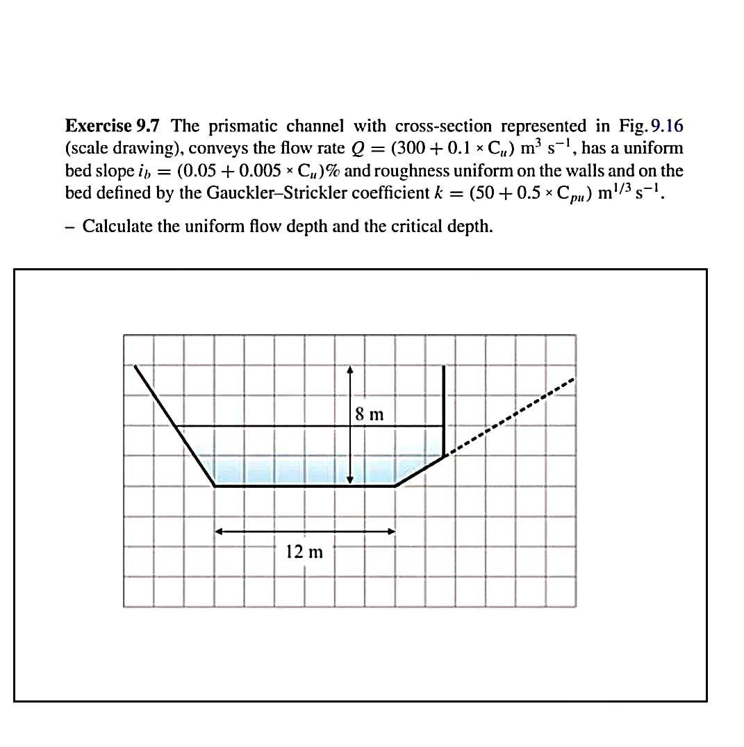 Solved Exercise 9.7 The prismatic channel with cross-section | Chegg.com
