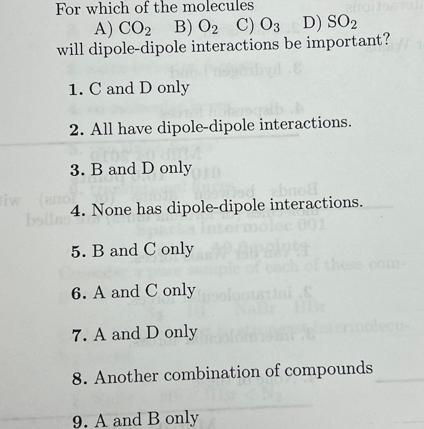 Solved For which of the molecules\\nA) CO_(2)\\nB) | Chegg.com