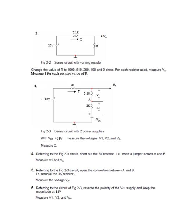 Solved Fig 2-2 Series circuit with varying resistor Change | Chegg.com