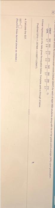 Solved calculate sstpartition total sum of squarws into sst | Chegg.com